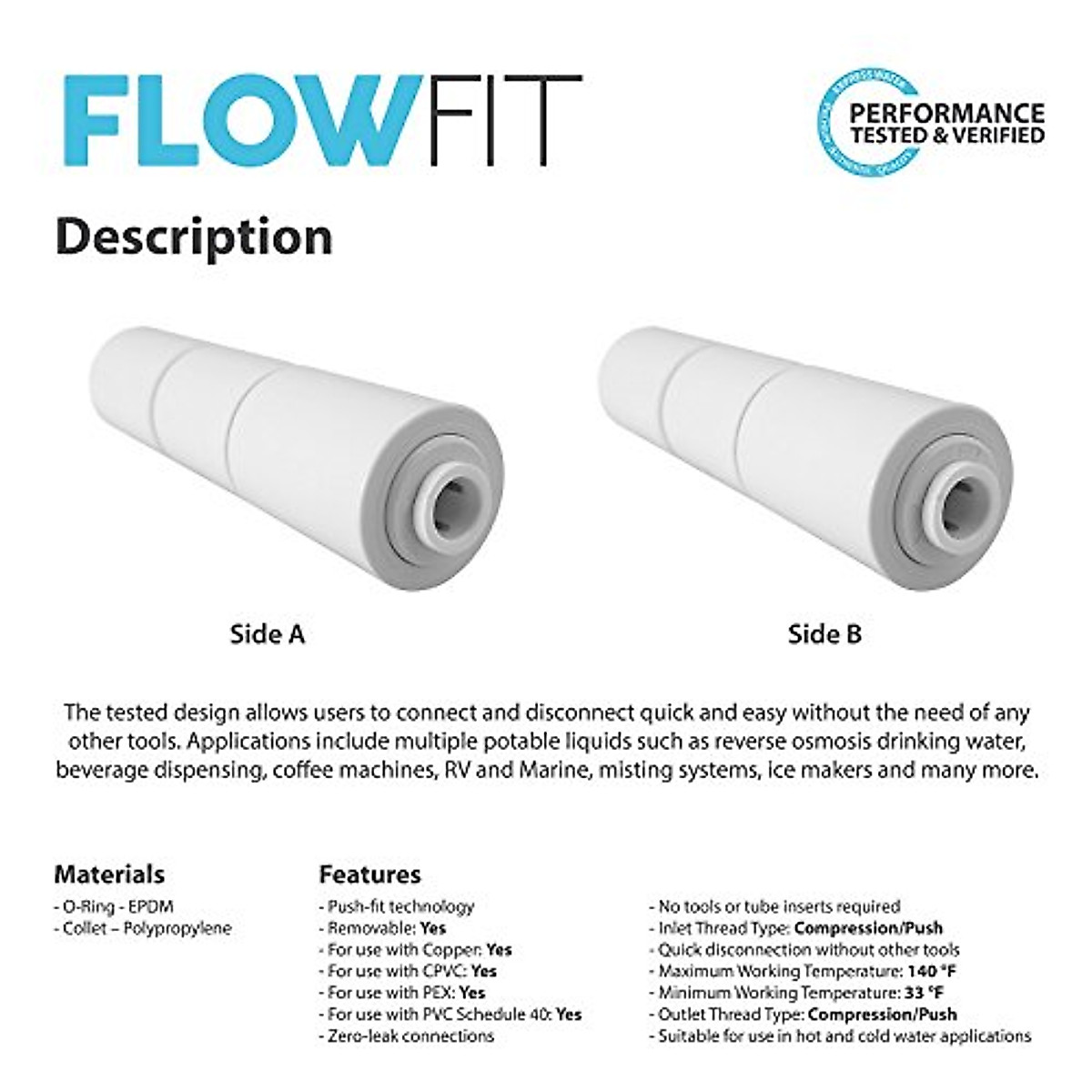 EXPRESS WATER Reverse Osmosis Flow Restrictor with Quick Connect Fitting 800 ML for 100+ GPD Membrane