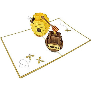 PopLife Beehive and Honeypot Pop Up Card for your HONEY! - Mothers Day Pop Up, Anniversary Card, Happy Birthday, Just Because, Gift for Her - Husband for Wife, for Daughter, for Son, for Grandkids