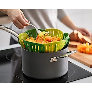 Joseph Joseph Bloom Folding Steamer Basket for Vegetables, Green