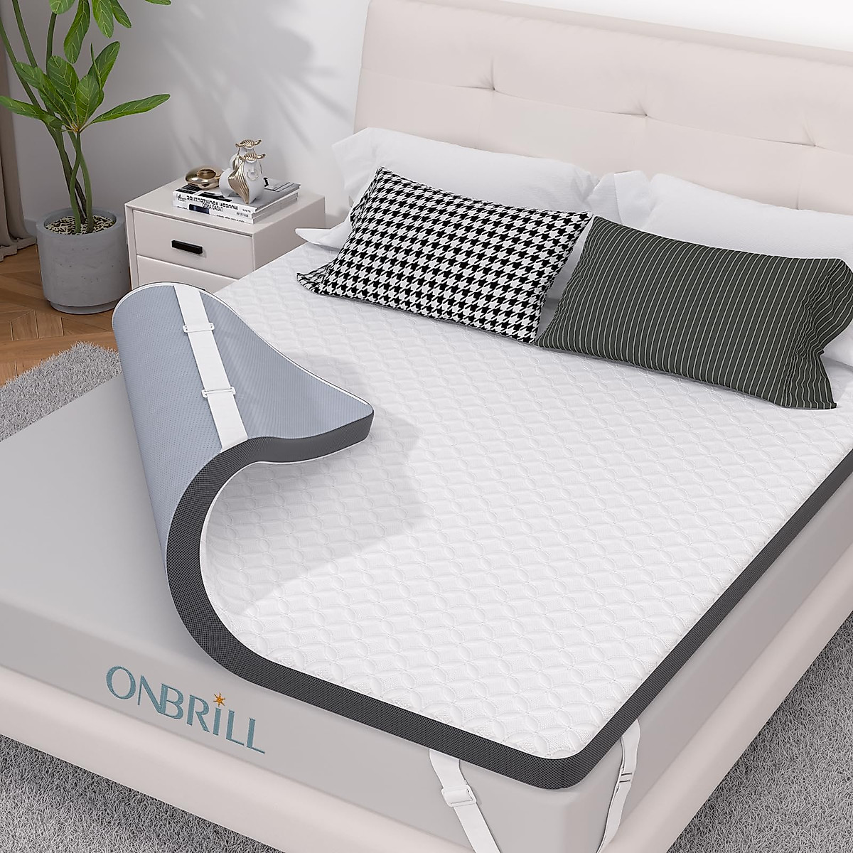 3 Inch Gel Memory Foam Mattress Topper with Washable Cover, Twin Size, Dual Layer Foam Bed Topper for Back Pain, Pressure Relief, Non-Slip, Soft Firmness - CertiPUR-US Certification