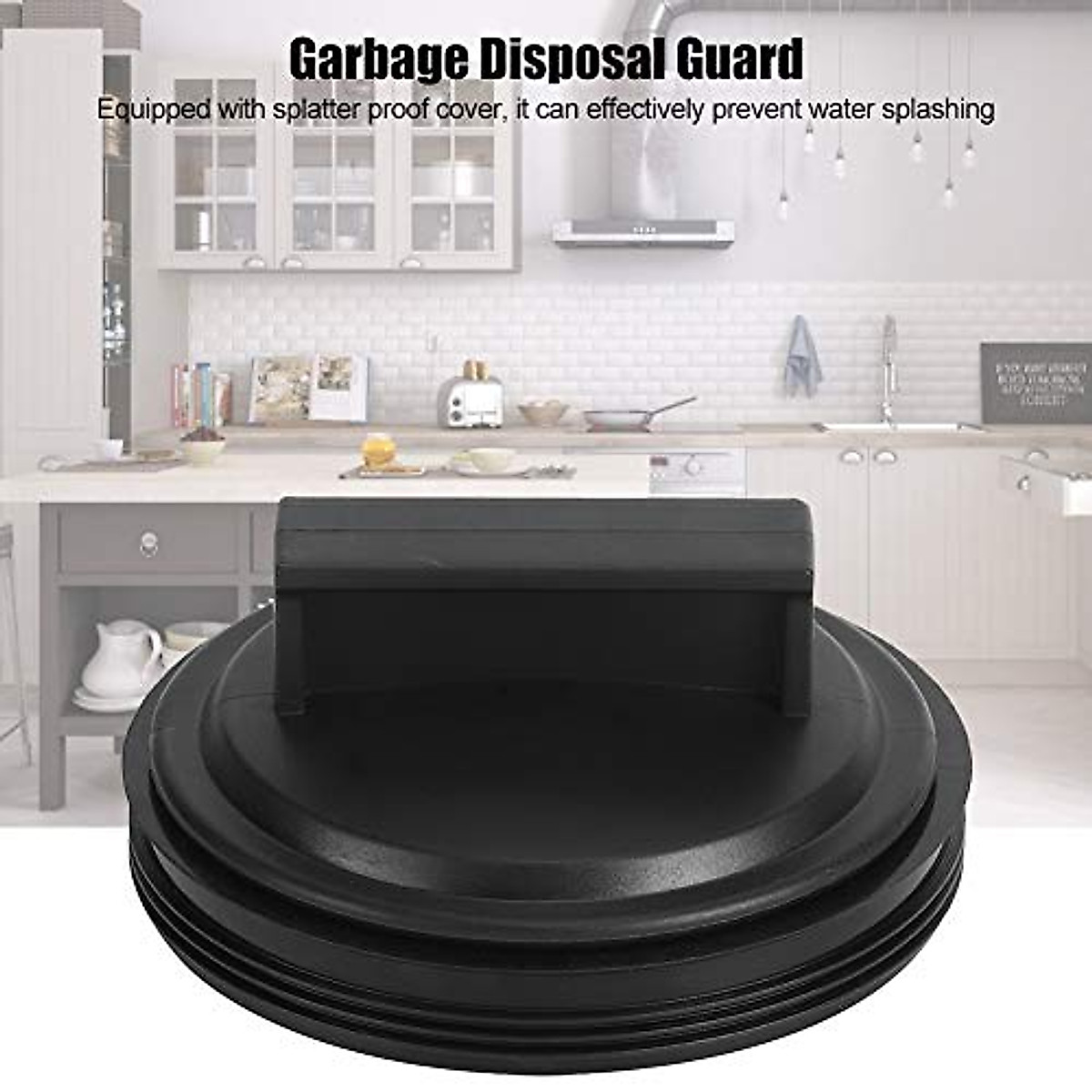 Kitchen Sink Waste Drain Plug and Splatter Guard, Garbage Disposal Sink Stopper Replacement Garbage Disposal Stopper, Garbage Disposal Splash Guard Collar Sink Baffle 3 Inches Kitchen Sink Drain