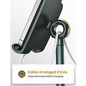 LISEN Cell Phone Stand,Angle Height Adjustable Stable Cell Phone Stand for Desk,Sturdy Aluminum Metal Phone Holder (Green)