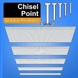 SimCos 18 Gauge Brad Nails 4 Sizes (2",1-1/2",1-1/4",3/4") Galvanized 18 GA Nail Gun Nails Assorted and Small Finishing Nails for Pneumatic, Electric Brad Nailer (Assembly 1000)