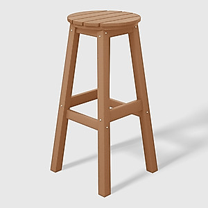 WestinTrends 29" HDPE Outdoor Patio Round Bar Stool, Teak