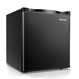 EUHOMY 1.1 Cubic Feet Mini Freezer, Countertop, Single Door Compact Upright Freezer with Reversible Door, Removable Shelves, Small freezer for Home/Dorms/Apartment/Office, New Black