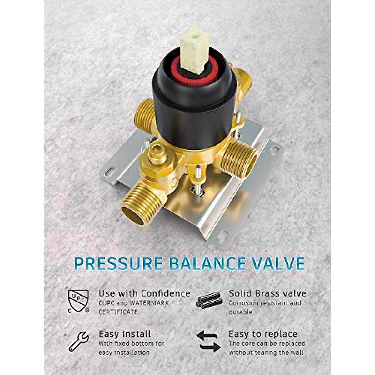 EMBATHER Shower System with Valve, 9-Inch Tub and Shower Faucet Set (Rough-in Valve Included) with 9'' Large Rain Shower Head and Tub Spout, Single-Handle Tub and Shower Trim Kit, Matte Black