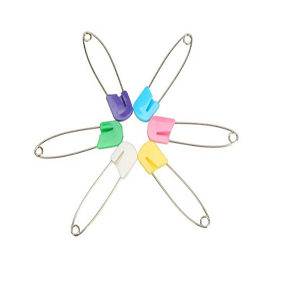SPHTOEO 50PCS Cloth Diaper Pins Stainless Steel Traditional Safety Pin Assorted Color