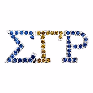 Sigma Gamma Rho Sorority 3 letters Silver Crystal Pin
