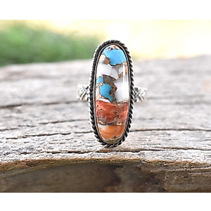 Rekha Gems Oyster Copper Turquoise- 925 Sterling Silver Ring-Turquoise Jewelry- TQ-16 (6.50 US)