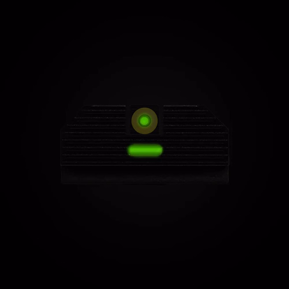 Night Fision Costa Ludus Night Sight Set Compatible with Glock 17/19/22-28/31-35/37-41/45/48 - Yellow Front Ring, Rear Sight with Horizontal Tritium Bar