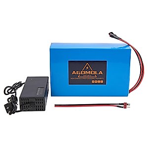 agomola 48V Battery 20Ah 48 Volt Lithium ebike Battery for 100W to 1000W Electric Bicycle Bikes Motor with Charger BMS
