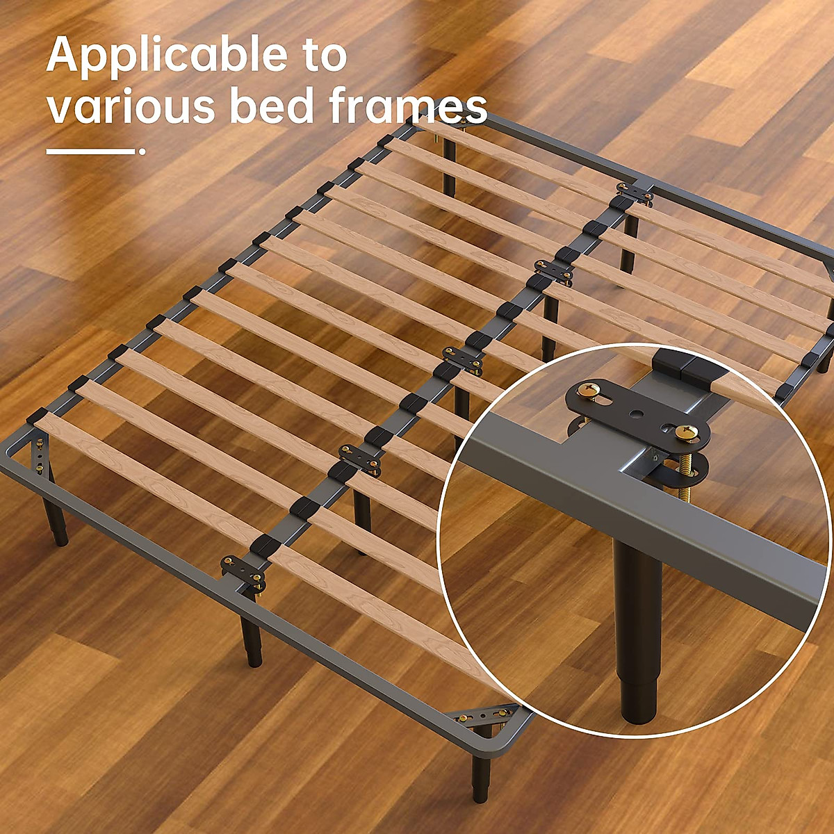 KOMOHOM (2PCS) 10~17 inch Adjustable Height Center Support Leg for Bed Frame, Steel Bed Frame or Wooden Bed Center Slat Support Leg, Adjustable Bed Frame Legs