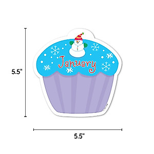 CTP Cupcakes 6" Designer Cut-Outs, Set of 36 décor accents, 6” x 6” Each (Creative Teaching Press 1795)