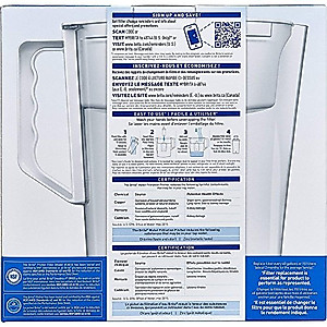Brita Water Pitcher, Slim, Capacity, Includes One Advanced Filter, White - 5 Cup Size