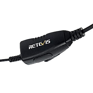 Retevis Case of 10, Walkie Talkies Earpiece with Mic 2 Pin D-Type Headset Compatible with Baofeng UV-5R BF-888S H-777 RT22 RT27 RT-5R Kenwood 2 Way Radios(10 Pack)