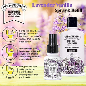Poo-Pourri Lavender Vanilla 9-Ounce Refill Bottle and 1.4-Ounce Refillable Bottle Lavender Vanilla