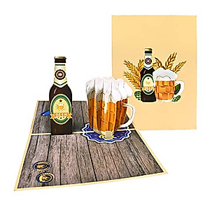 GREETING ART Beer Pop Up Card,8×6-3D Greeting Card, Pop Up Birthday Card for Dad, Brother or Friend,Happy Father's Day Card, Retirement Cards for Men