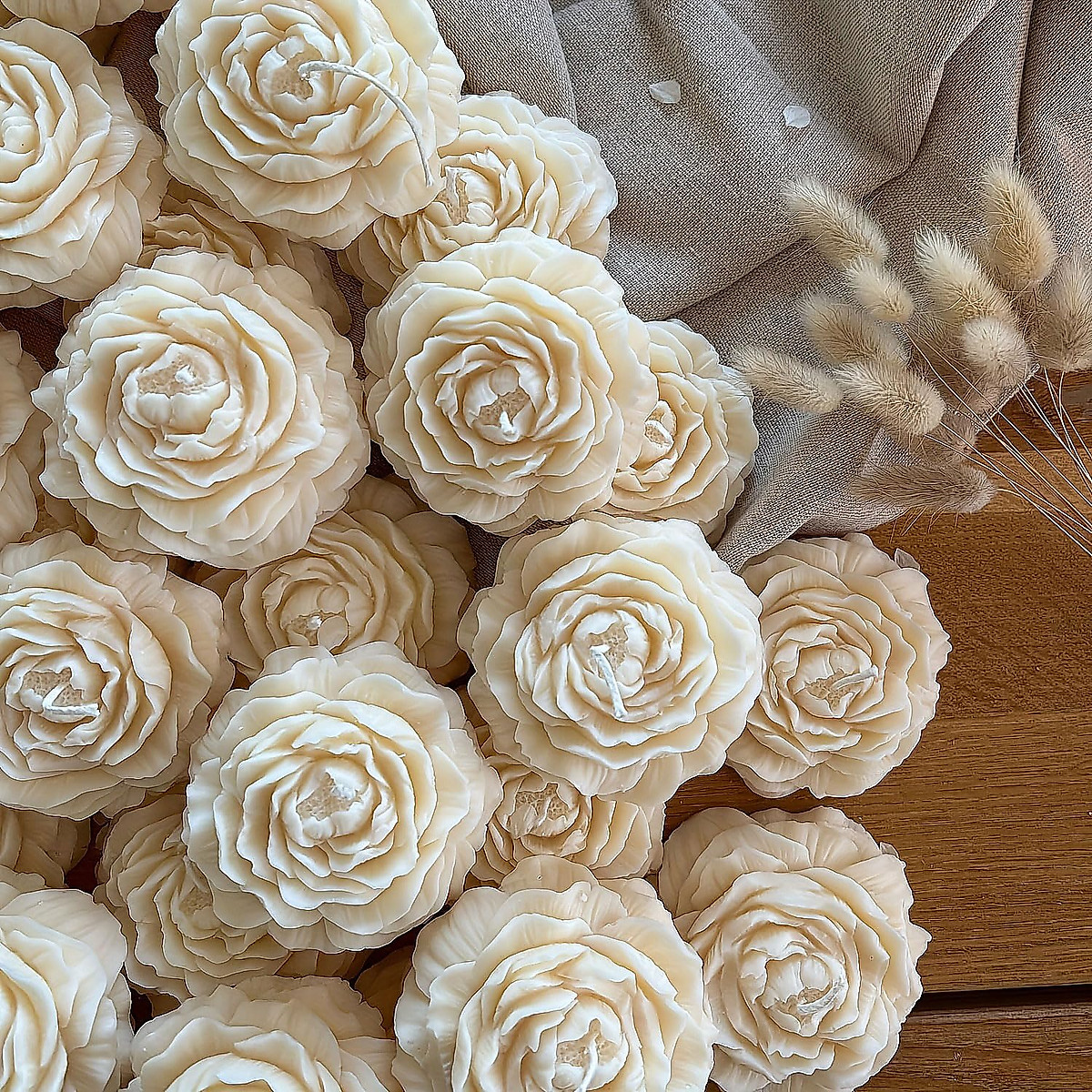 Flower Silicone Mold for Resin Candle Mold , 3D Candle Soap Mould Cake Fondant Chocolate Mold Epoxy Casting Resin Mould for Craft Handmade Gift (Peony)