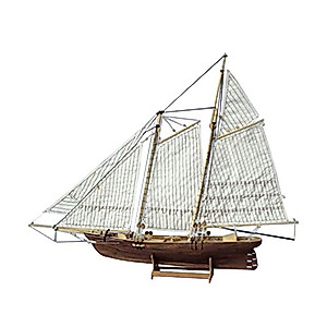 Wooden Sailboat Ship Kit Boat Model Toy Wooden Sailboat Model (Wood color)