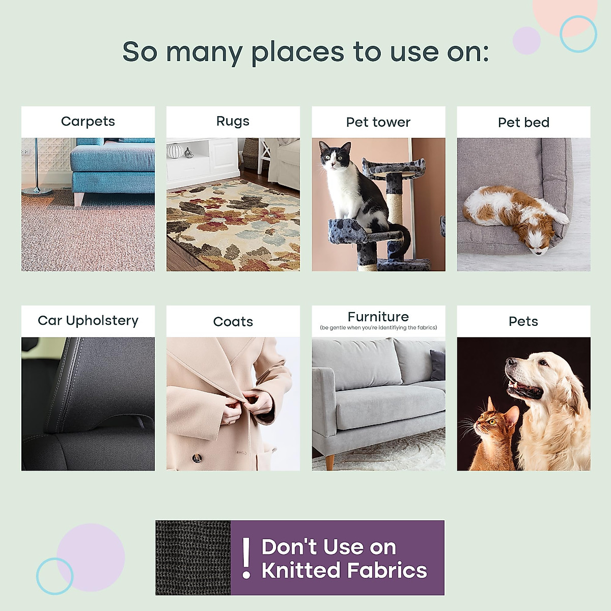 Uproot Cleaner Pro Pet Hair Remover & Mini - Pet Hair Removal Tool Multi Fabric Edge & Carpet Scraper - Cat for Couch, Cat Towers, Car Detailing The Furry-Situation Survival Kit