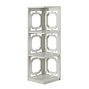 Convenience Concepts Omega 3 Tier Corner Bookcase, White