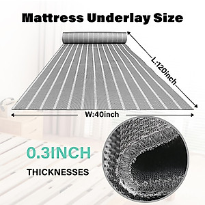 Mattress Underlay Under Mattress Pad with Breathable Meshfiber Cuttable Under Mattress Ventilation Aire-Flow Mattress Underlay for RV Bed Camper Boat （118.1 * 39.3in）