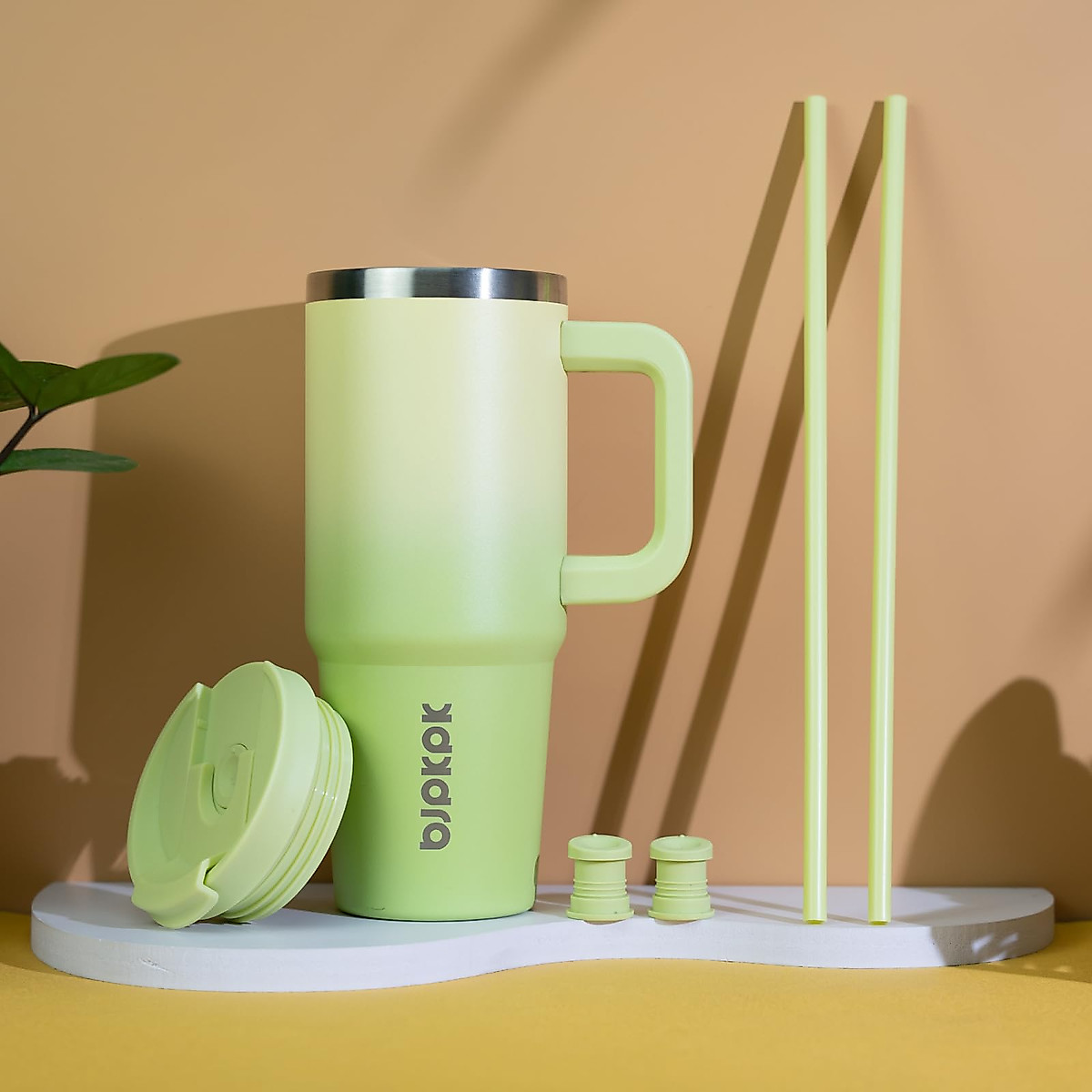 BJPKPK 30 oz Tumbler With Handle Insulated Tumblers With Lid And Straw Stainless Steel Thermal Cup,Blue Haze