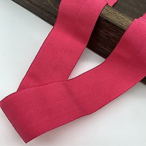 0.4/0.6/0.8/1 Inch Lace Ribbon for Crafts Lace Trim for Sewing Pink Elastic Ribbon Fold Over Spandex Elastic Band for Sewing Lace Trim Waist Band Garment Accessory
