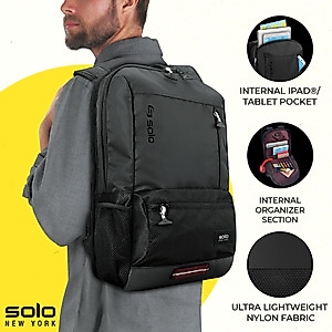 Solo New York Draft Slim Backpack, Black