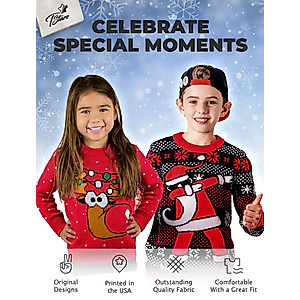 Tstars Gamer Retro Ugly Christmas Sweater Xmas Party Youth Kids Sweatshirt Large Black