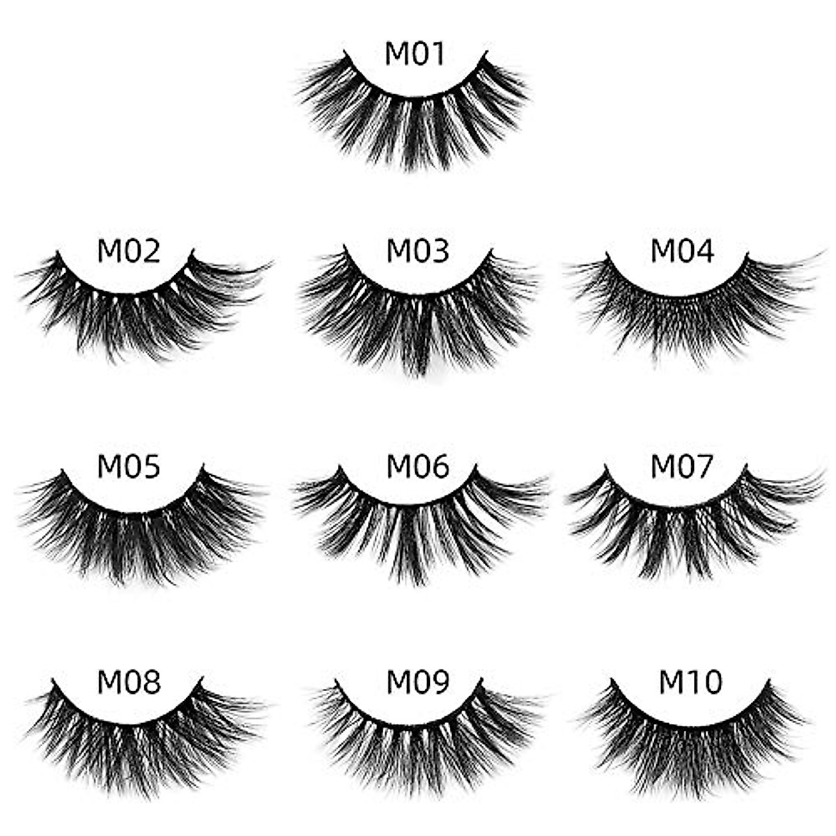 HBZGTLAD Wholesale Eyelashes 10/20/30/40/50/100 Pairs Faux 3D Mink Lashes Natural False Eyelashes Makeup Cilios Thick Mink Eyelashes In (mix 10pair)