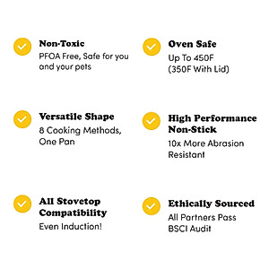 frök All-In-One Non-Stick Fry Pan Meets Wok with Lid, 11-Inch, Black & Silver