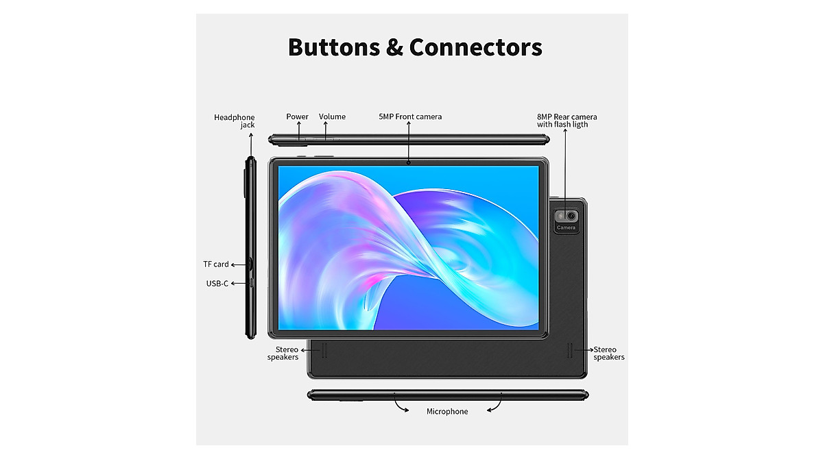 SGIN 10 Inch Tablet - Powerful Android 12 Performance