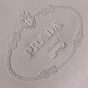Prada Women's Vitello Daino Grey Leather Satchel Bag Handbag 1BC051