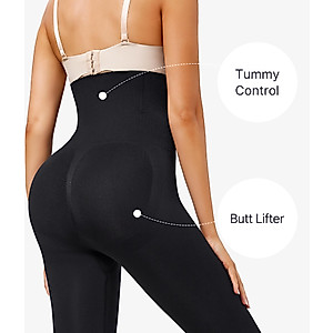 Nebility Shapewear Tummy Control High Waisted Body Shaper for Women Thigh Slimmer Butt Lifting Shapewear (Black,XL)