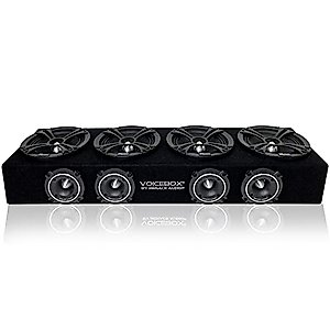 MENACE AUDIO Car Audio Midrange Enclosure 4 x 6.5 2000Watts VOICEBOX (MA-VB6525-4S) Silver
