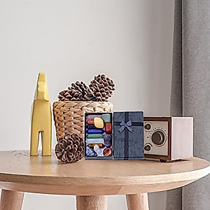 Crystal Chakra Yoga Stone, Natural Crystal Hexagonal Column, Spiritual Meditation Therapy Tumbled Stones, DIY Gift Box Decoration Matching Set (Black)