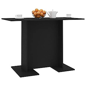 Modern Dining Table,Kitchen Table,Dinner Table Dining Room Home Furniture,Dining Table Black 43.3"x23.6"x29.5" Engineered Wood