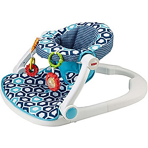 Fisher-Price Portable Baby Chair, Sit-Me-Up Floor Seat with 2 Removable Toys & Washable Seat Pad, Honeycomb [Amazon Exclusive]