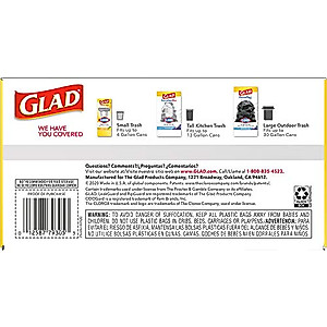 Glad Trash Bags, Tall Kitchen Garbage Bags ForceFlex Plus with Clorox, 13 Gallon, Lemon Fresh Bleach Scent 90 Count (Package May Vary), White-gray, Lemon Fresh