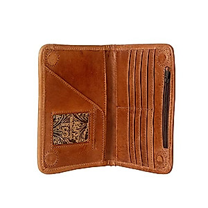 STS Ranchwear Everyday Western Style Full Grain Leather Yipee Kiyay Collection Magnetic Wallet, Multi