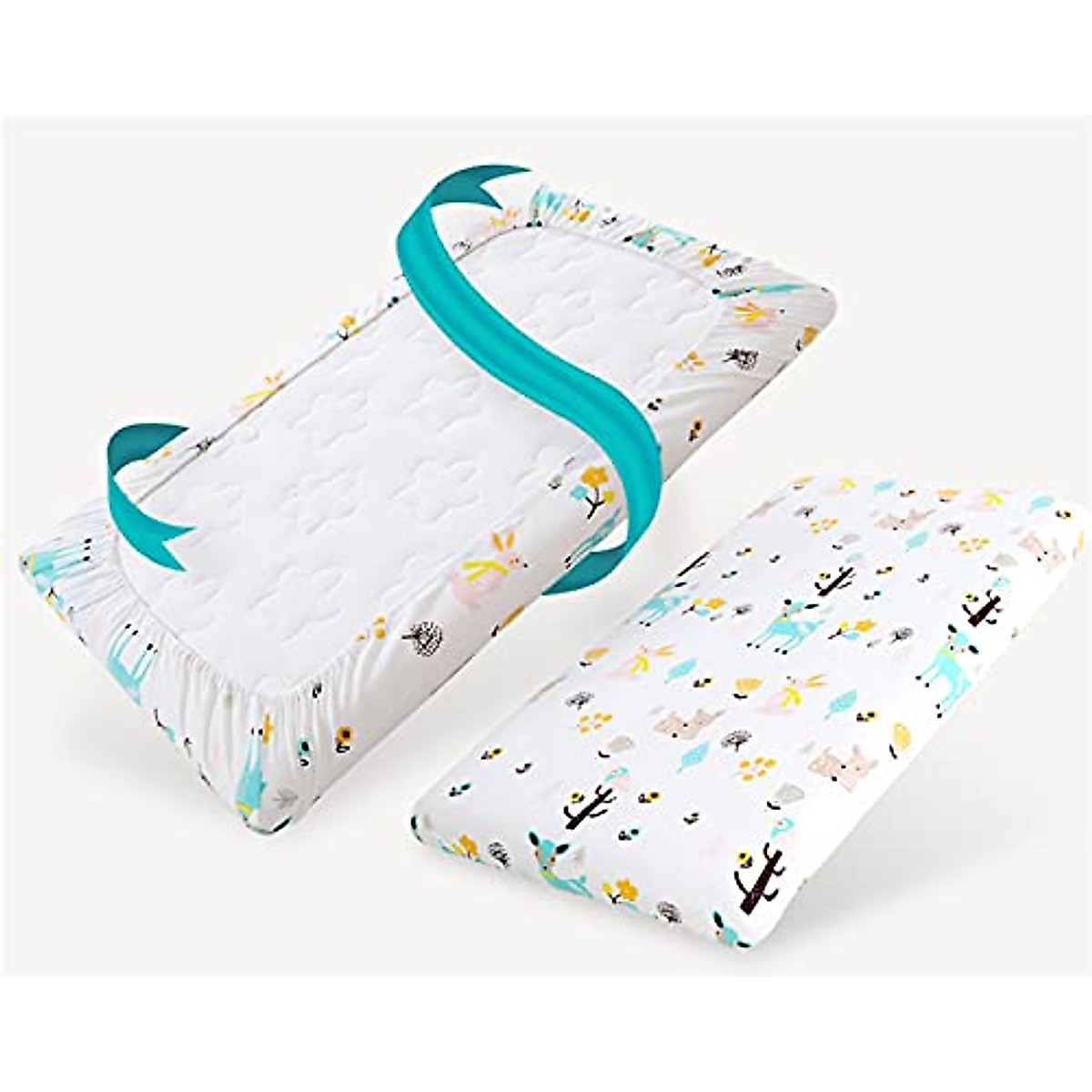 Liveinu Crib Mattress Cover Stretchy Fitted Sheet Portable Mini Crib Sheets,Convertible Playard Mattress Cover Toddler Crib Mattress Protector for Girls Boys 70x39x2 inches Cars