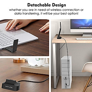 USB WiFi Adapter 1900mbps,WAVLINK Dual Band USB 3.0 WiFi Dongle/2.4 + 5Ghz Wireless Network Adapter/Card for PC/Desktop/Tablet/Laptop, 802.11ac WiFi Support Windows 11/XP/Vista/7/8/8.1/10 and MAC OS