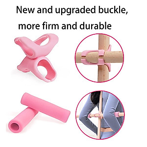 Tiydiygo 2PCS Yoga Rod Stick Set,Portable Pilates Bar Open Back Corrective Hump Round Wooden Stretching Tool with Buckle for Martial Artists Dancers Gymnasts (35.4x0.8Inch)