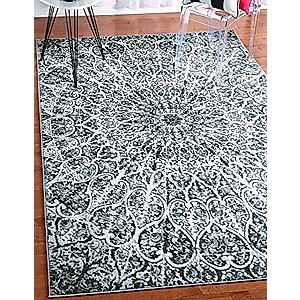 Unique Loom Sofia Collection Area Rug - Grace (5' 1" x 8', Dark Gray/ Gray)