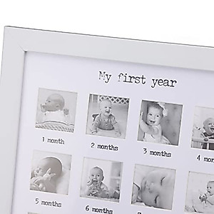 Ozgkee Newborn Baby Picture Frame My First Year Frame Baby Photo Frame 12 Month Baby Keepsake Frames Monthly Milestone Desktop Picture Frame for Photo Memories Baby 1st Birthday Mothers Day Gift