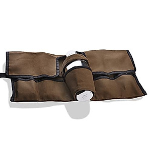 Jaugufiy Canvas Bartender Bag Travel Bartender Kit Bag Bar Kit Bag Professional Bartender Roll Strap Mixology Bartender Kit Cocktail Set Bag Bar Tools Carry Bag (Brown)