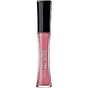 L’Oréal Paris Makeup Infallible 8 Hour Hydrating Lip Gloss, Nightfall Rose, 0.21 Fl Oz