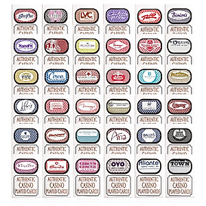 Las Vegas Style Playing Cards | Assortment of Nevada Casinos | May Include Dealer Markings | No Jokers | 8 Decks of Poker Cards