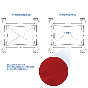 E&K Sunrise 12' x 12' Waterproof Sun Shade Sail Outdoor Rectangle Canopy Shade Cover UV Block for Pergola Patio Backyard Garden Deck (Red)